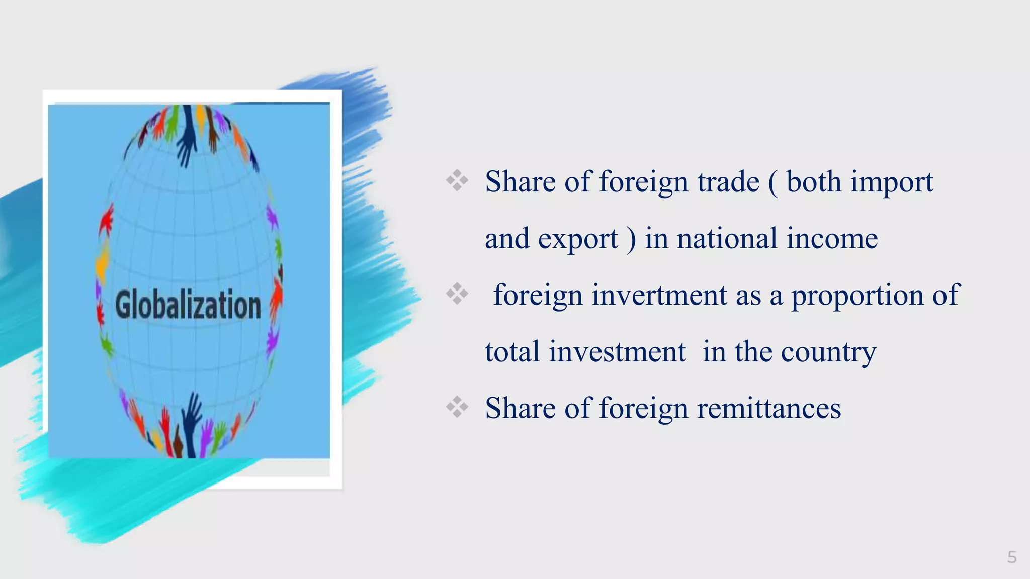 Indicators of globalisation | PPTX