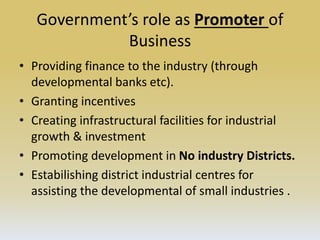 Business environment ppt on role of government | PPTX