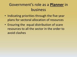 Business environment ppt on role of government | PPTX