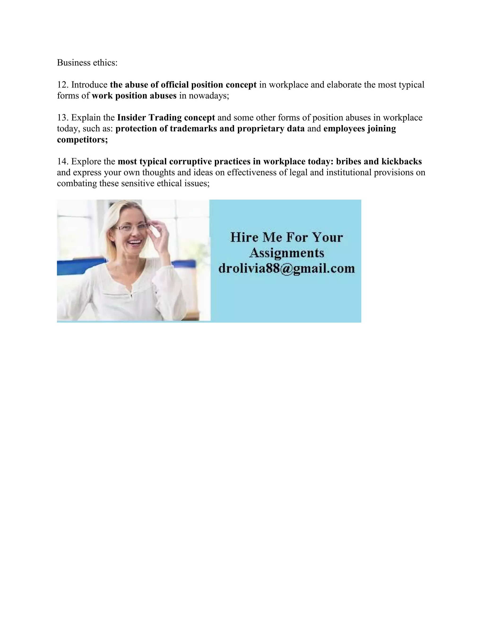 Business ethics- 12- Introduce the abuse of official position concept.docx