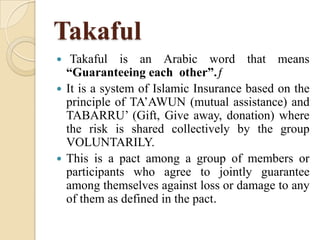 Insurance Vs Islamic Insurance(takaful) | PPTX