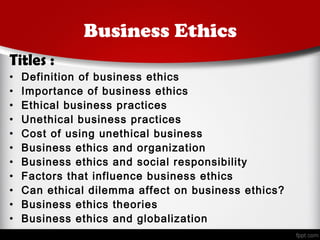 Business ethics.. | PPT