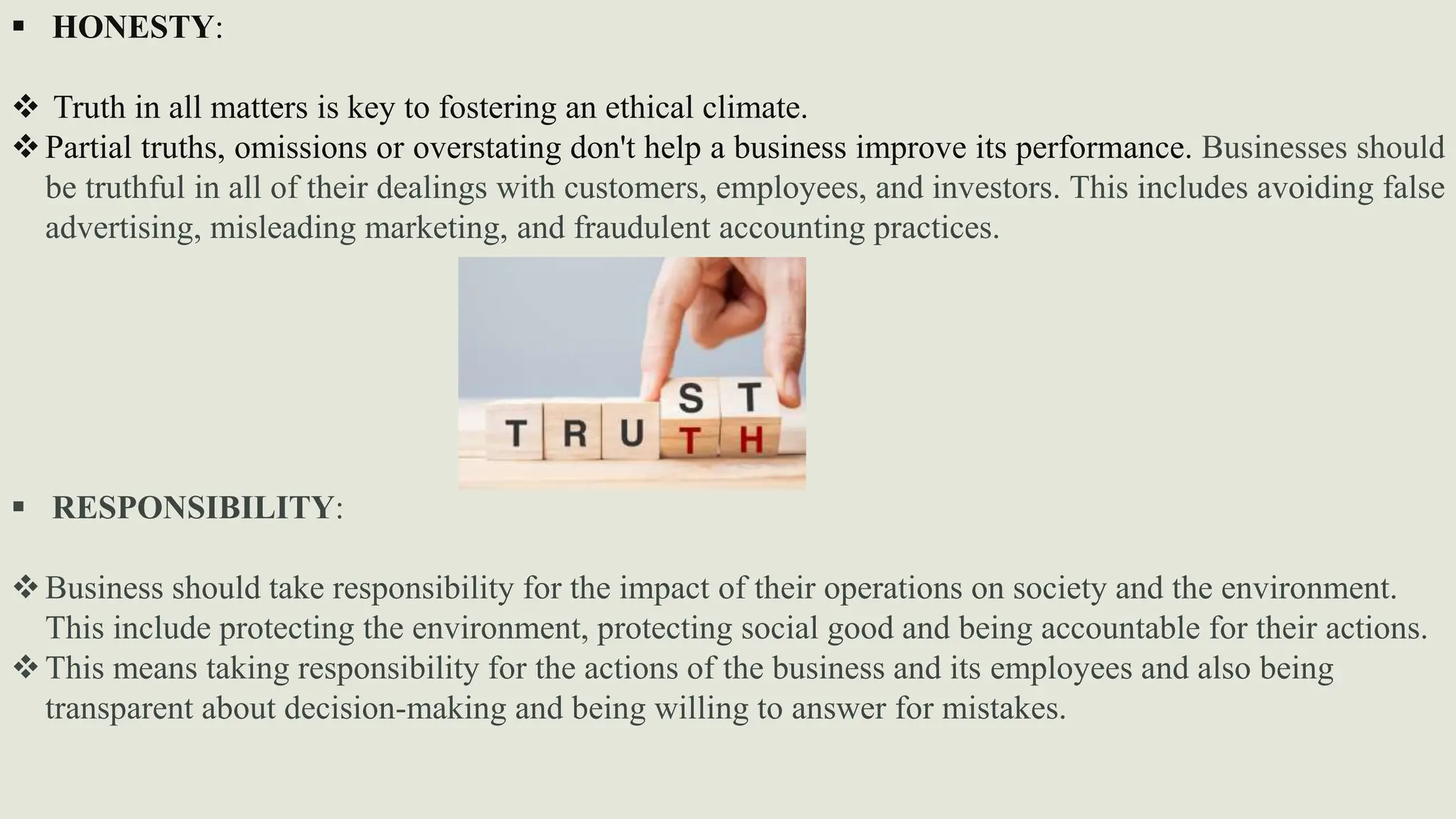 PPT Regarding Principles of Business Ethics | PPTX