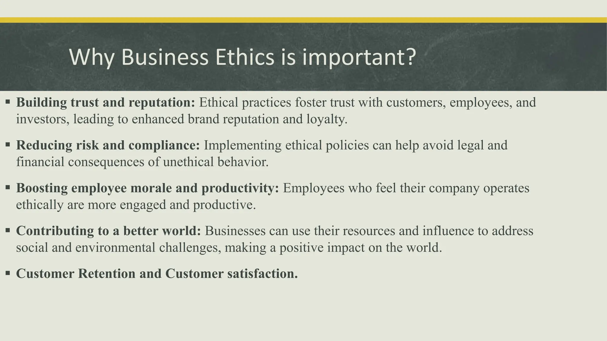 PPT Regarding Principles of Business Ethics | PPTX