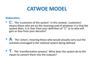 Business ethics catwoe method | PPT