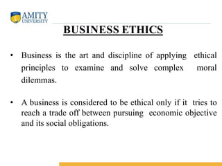 Business Ethics and Corporate Governance | PPTX