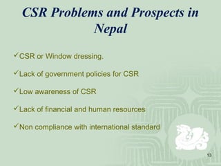 Business ethics and csr in nepal | PPT