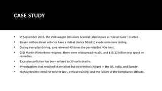 Business Ethics and Law: The Volkswagen Scandal Case Study | PPTX
