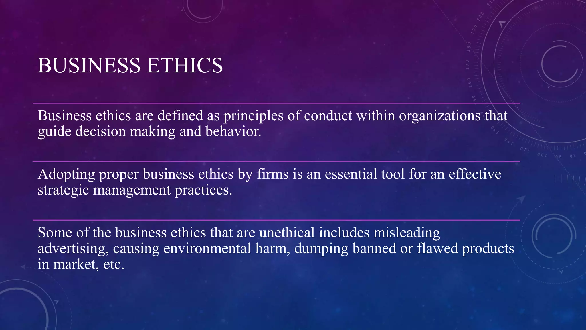 Business ethics (Strategic Management) | PPTX