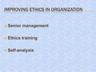 Business ethics & corporate governance | PPTX | Business Administration ...