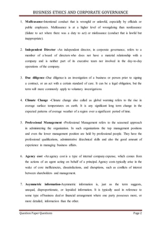 Business Ethics and Corporate Governance | DOCX