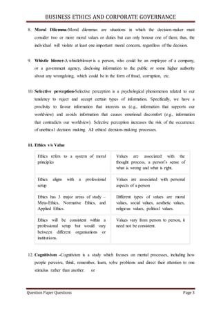 Business Ethics and Corporate Governance | DOCX