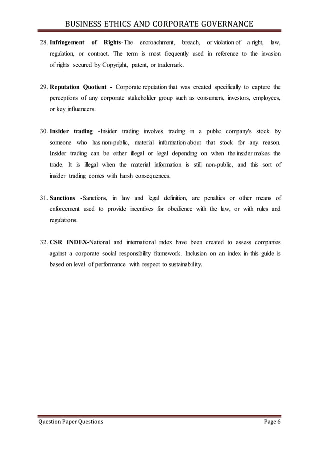 Business Ethics and Corporate Governance | DOCX