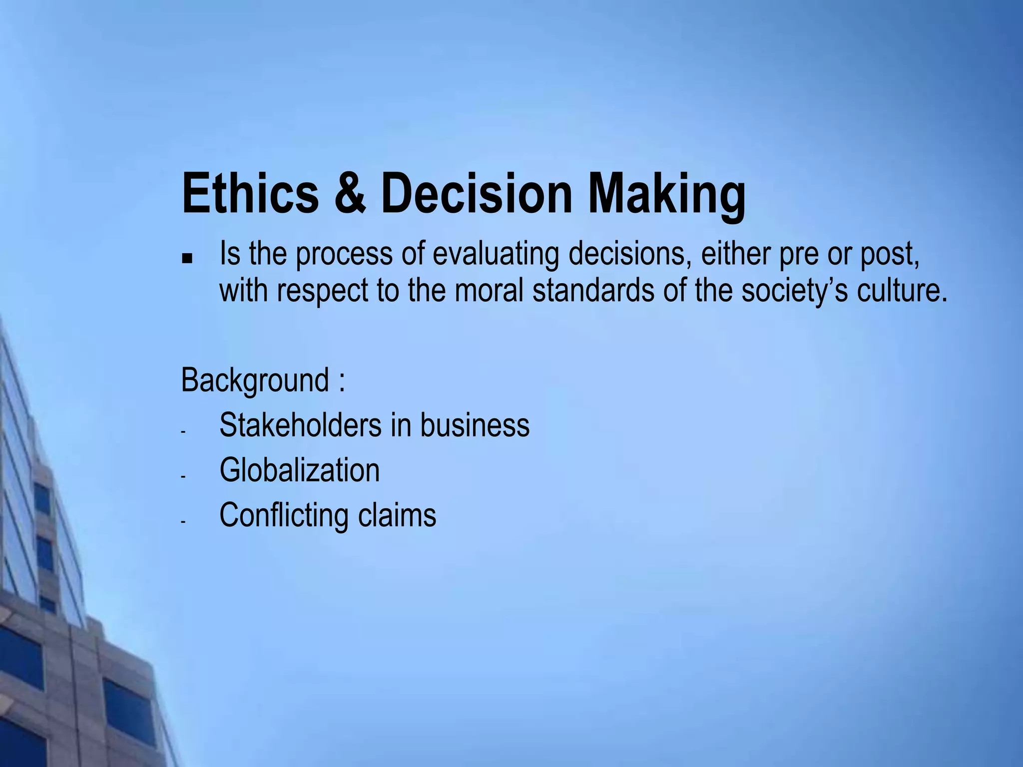 Business ethics Decision Making | PPTX