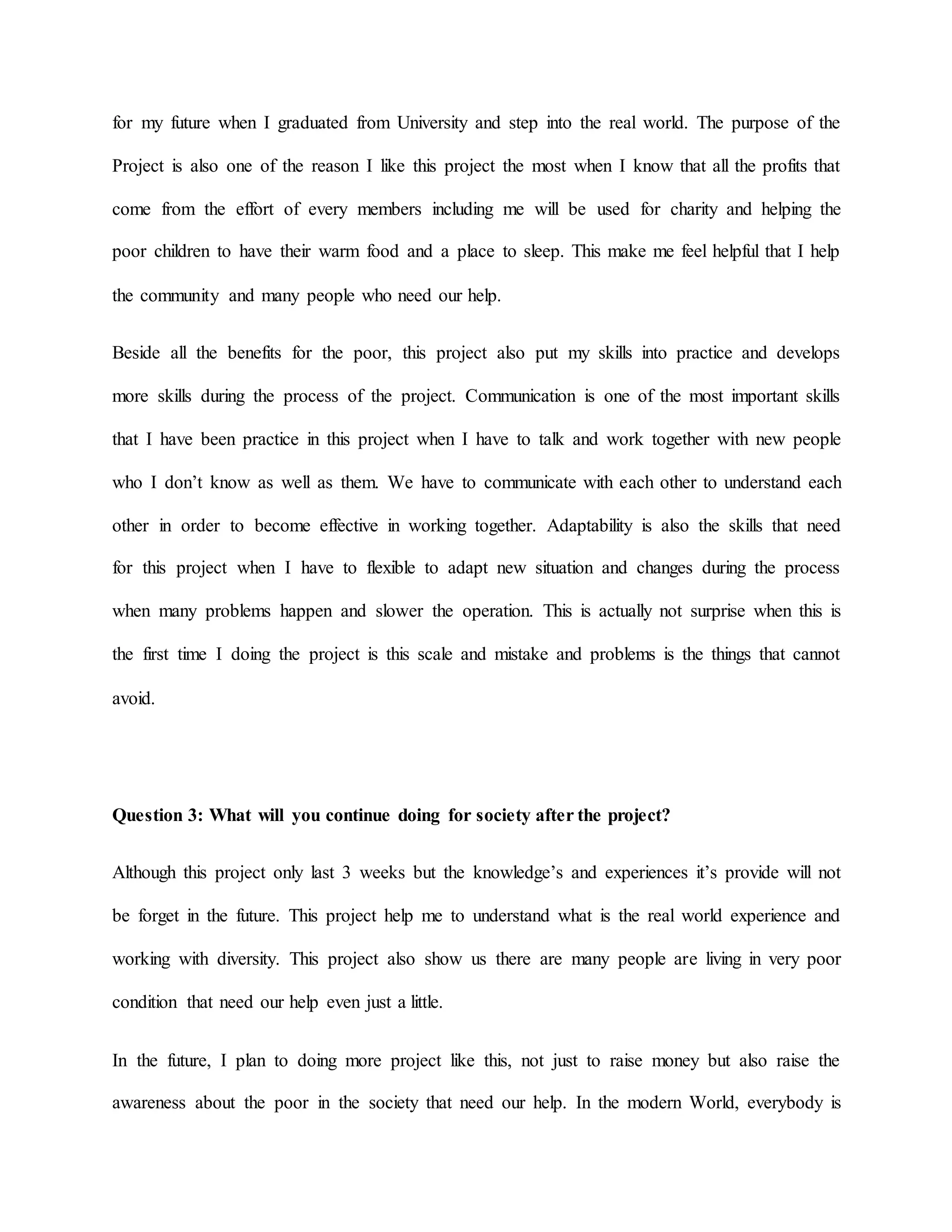 Business Ethics Project Reflection | PDF