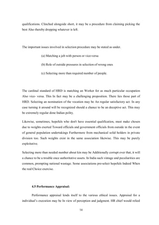 Ethical Issues in HR | PDF