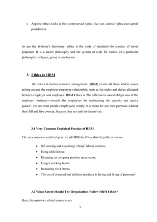 Ethical Issues in HR | PDF
