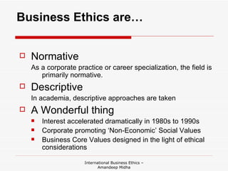 Business Ethics International Perspective | PPT