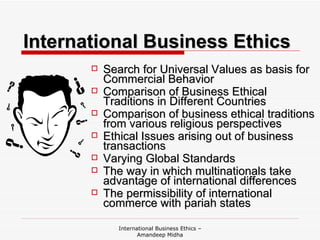 Business Ethics International Perspective | PPT