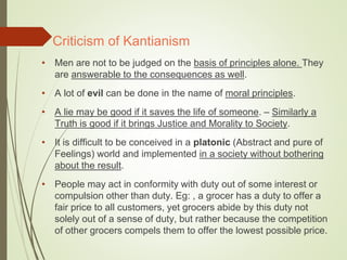 Business Ethics - Metaphysics of Morals by Immanuel Kant | PPTX