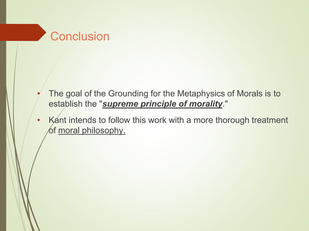 Business Ethics - Metaphysics of Morals by Immanuel Kant | PPTX