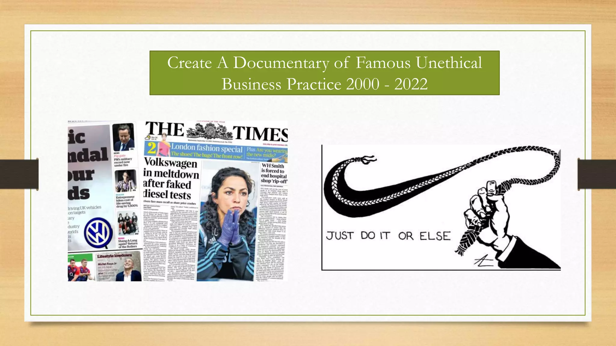 Business ethics project | PPTX | Business | Business and Finance