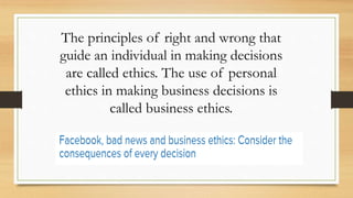 Business ethics project | PPTX | Business | Business and Finance