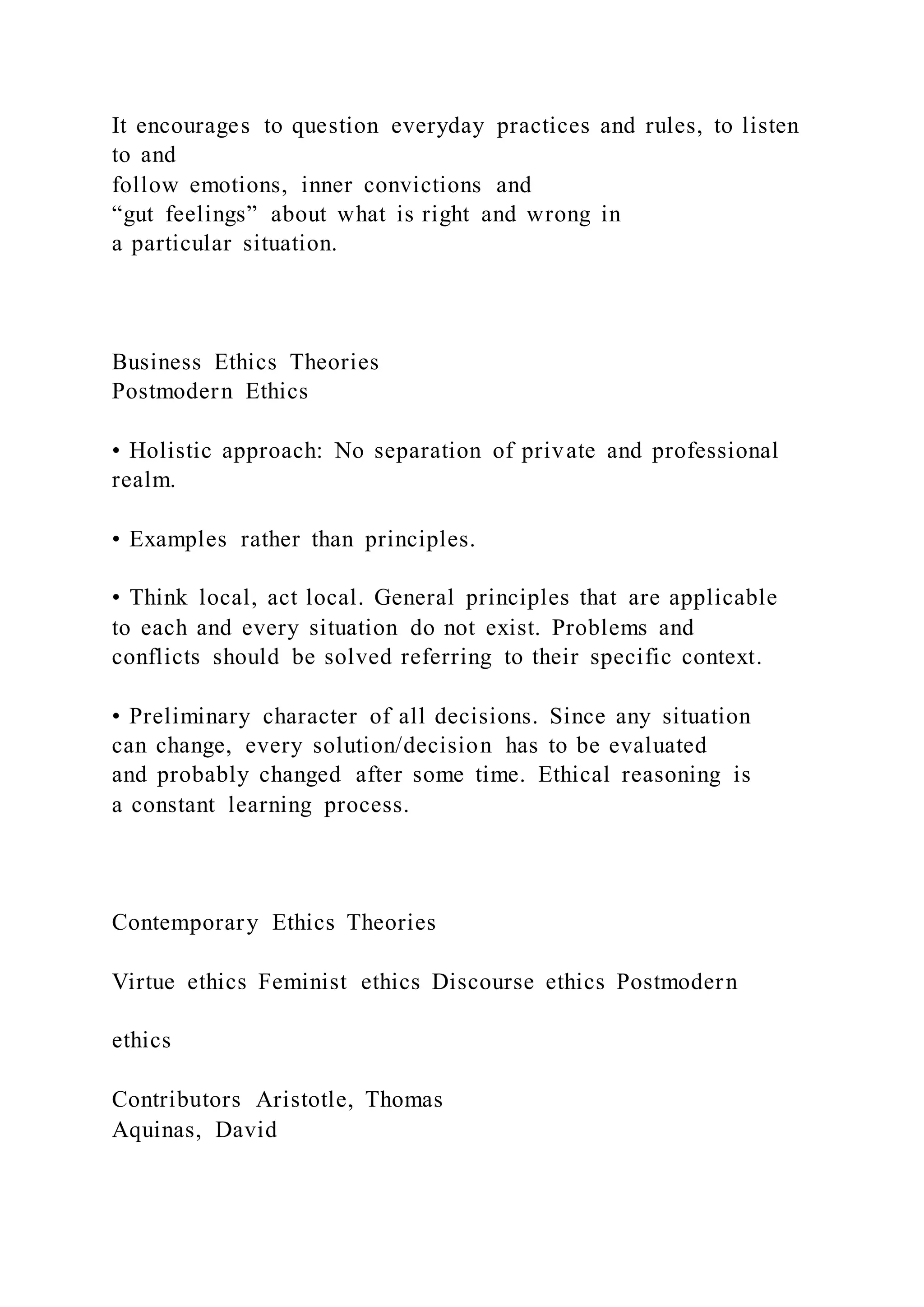 Business EthicsSession 2 Business Ethics Theories I | DOCX | Business ...