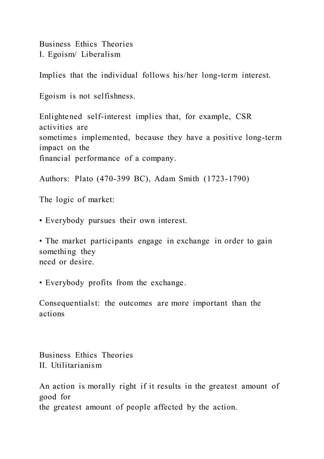 Business EthicsSession 2 Business Ethics Theories I
