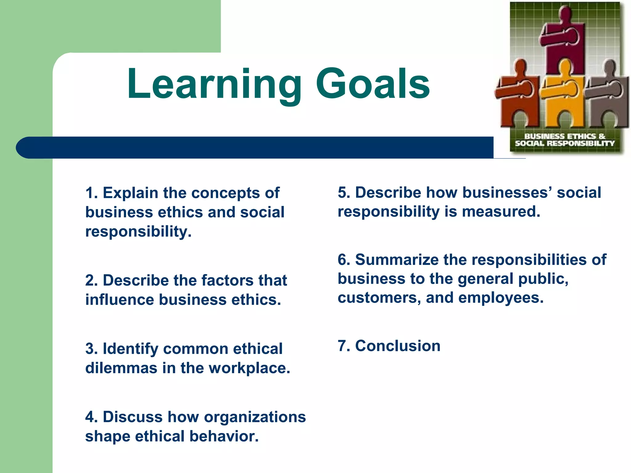 Business ethics & social resposibility | PPT