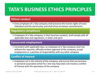 Business ethics @ tata | PPTX