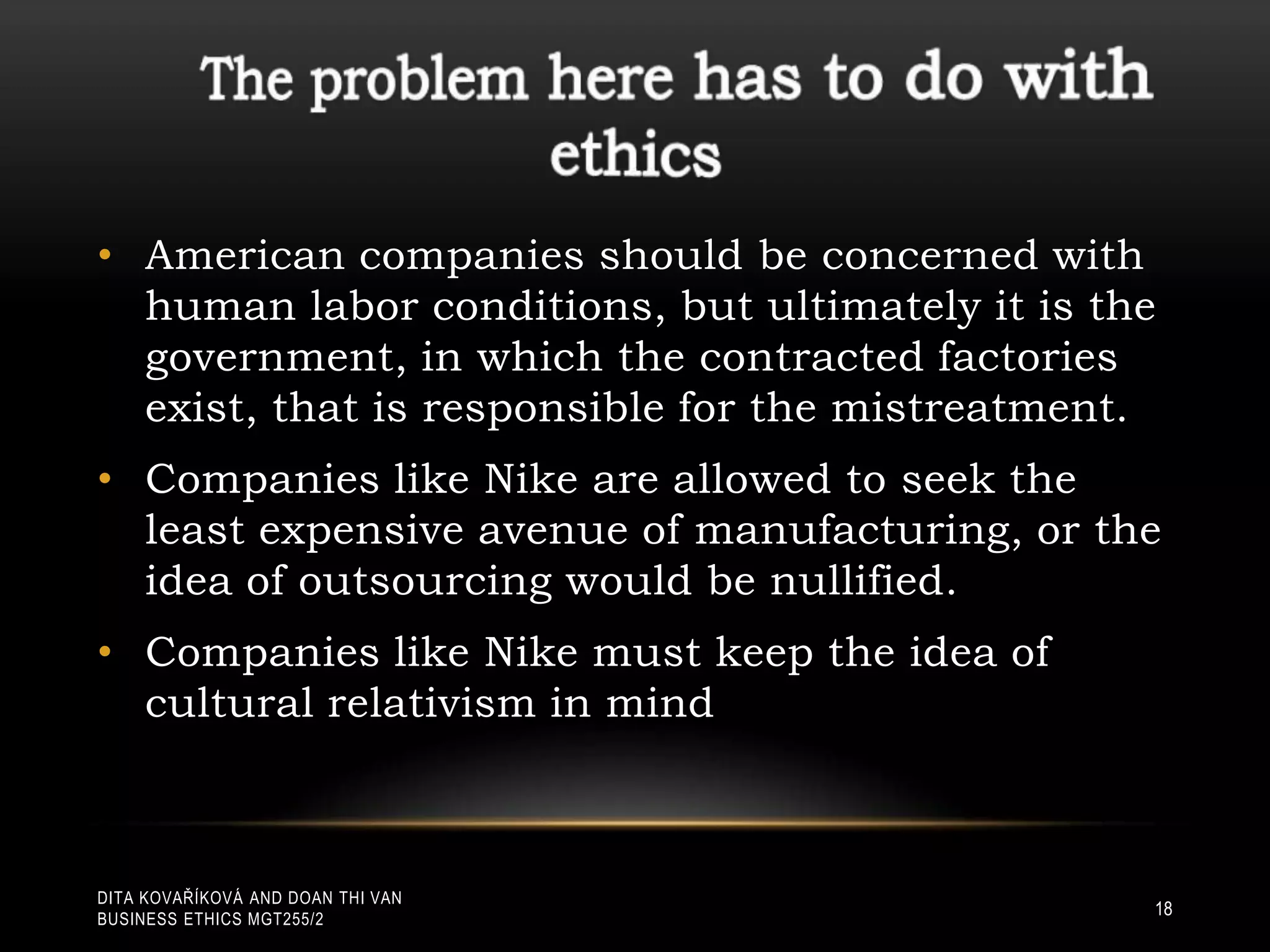 Business ethics - Nike | PPTX