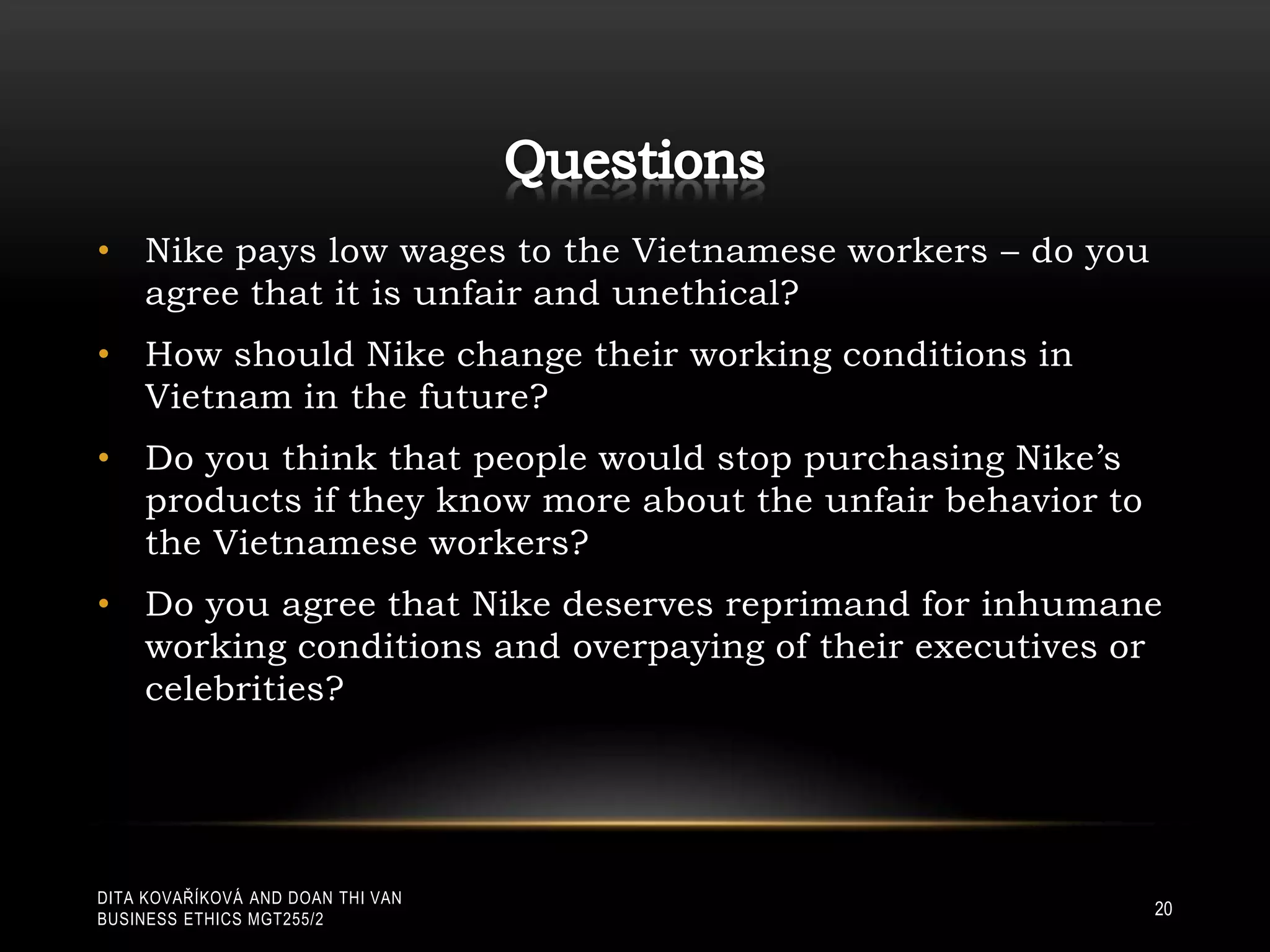 Business ethics - Nike | PPTX