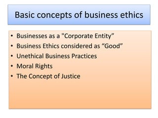 Business ethics and corporate governance | PPT