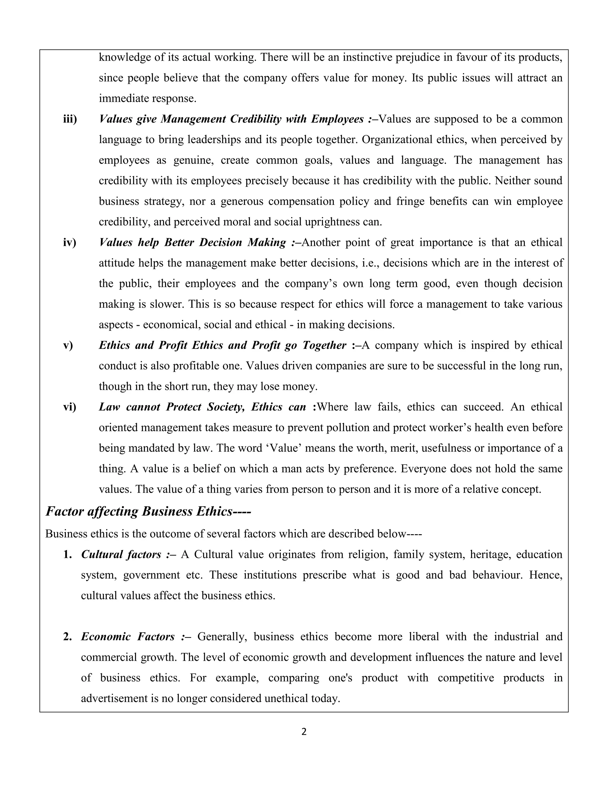 Business ethics & work ethos | DOCX | Business | Business and Finance