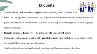 Business Etiquette | PPT | PPTX