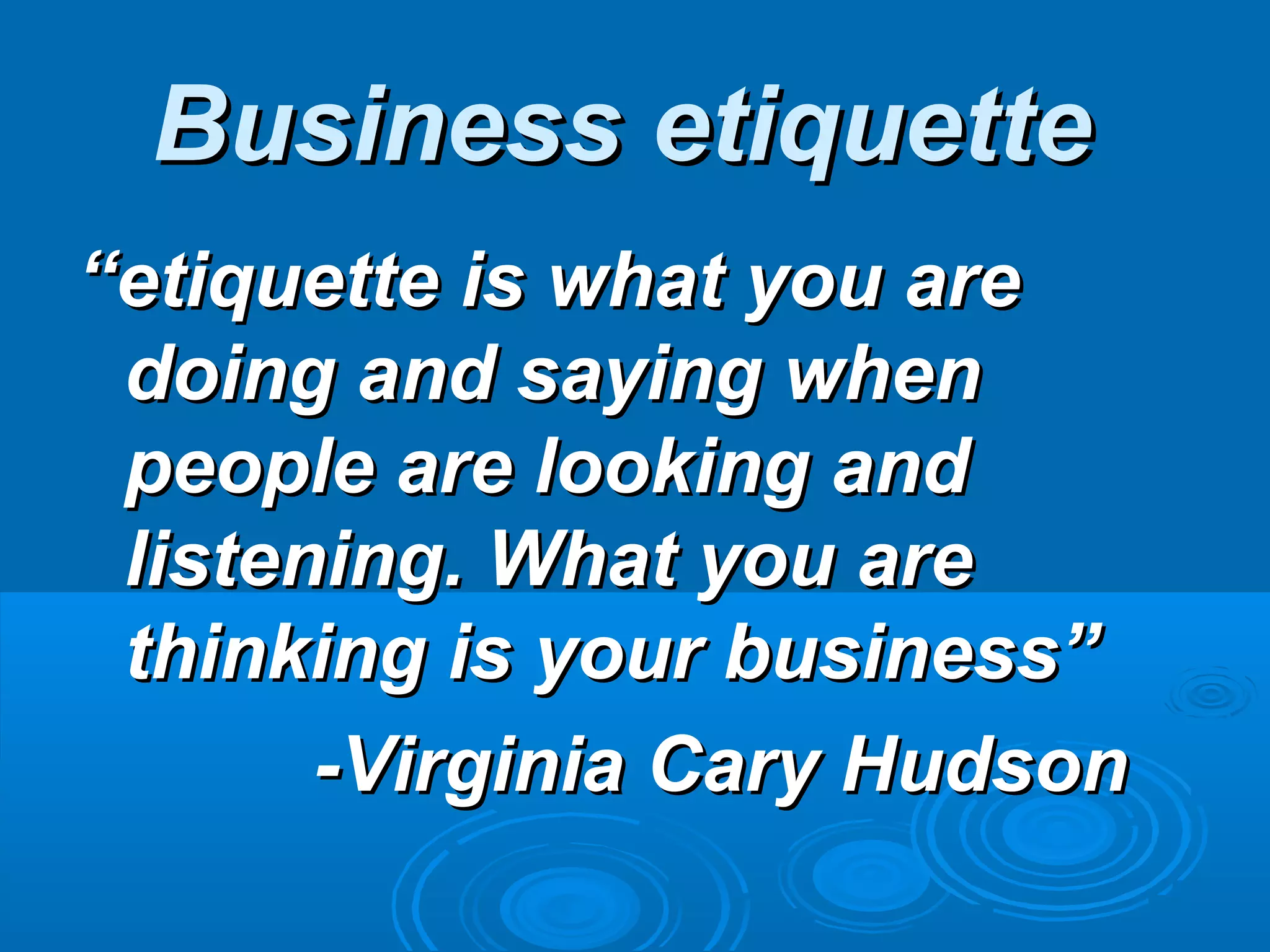 Business etiquette 1 | PPT