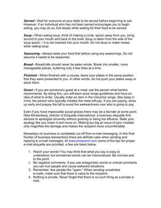 Business etiquette 101 | PDF