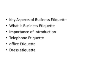 Business etiquette _presentation details | PPT