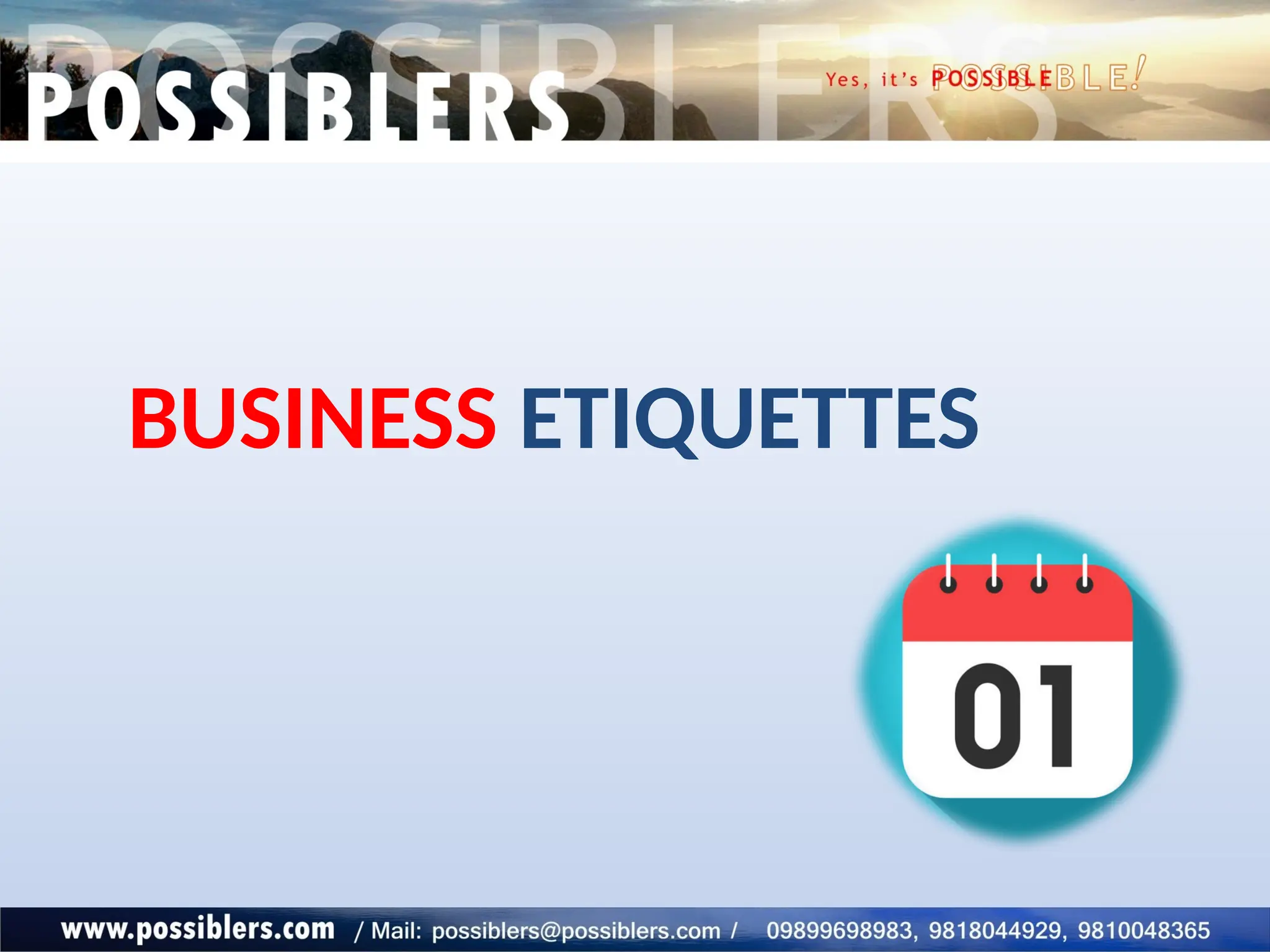 Business Etiquette By Possiblers Pptx