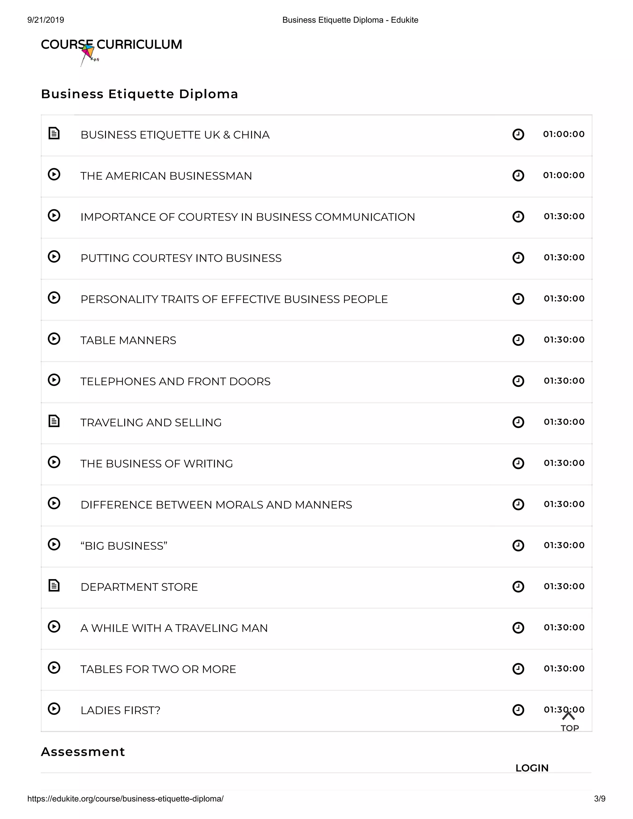 Business Etiquette Diploma - Edukite | PDF