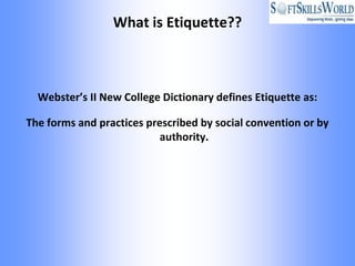 Business etiquettes | PPTX