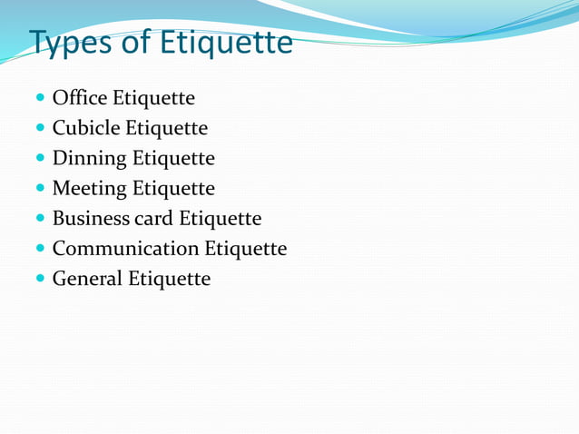 Business etiquettes | PPTX