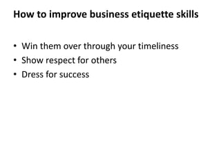 Business etiquettes (1) | PPT