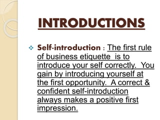 Business etiquette By :- Shivesh Gupta | PPT | Free Download