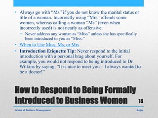 Business Etiquettes Introduction | PPTX