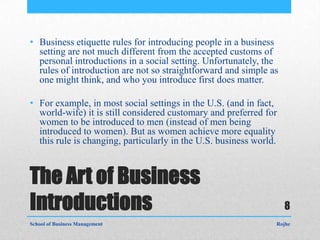 Business Etiquettes Introduction | PPTX