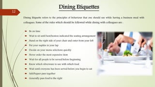 Business etiquettes(ppt) | PPTX