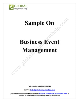 Sample Report on Business Event Management by Experts | PDF