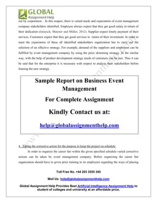 Sample Report on Business Event Management by Experts | PDF